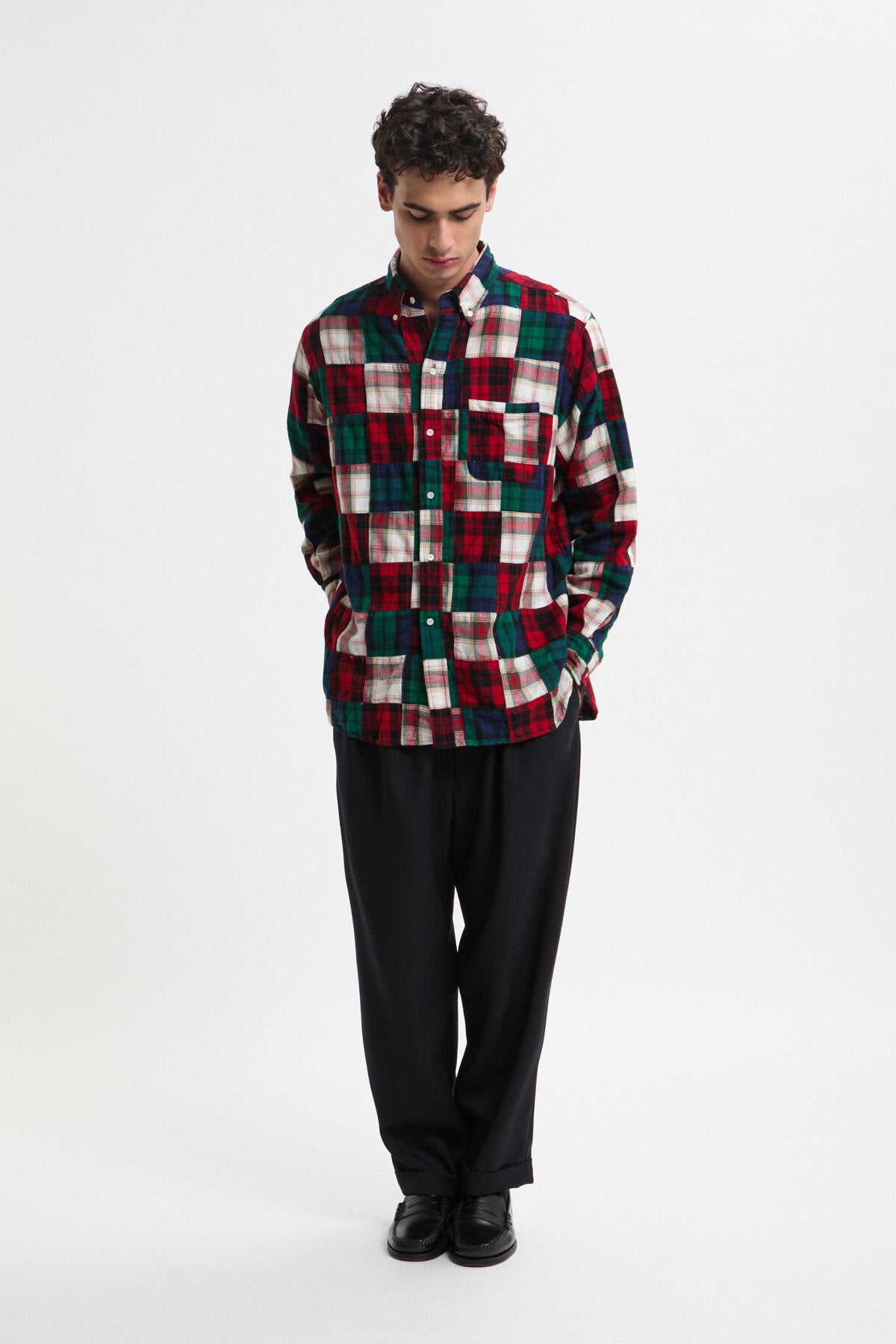Classic Fit Indian Flannel Patchwork by Beamsplus | Men | WP Store