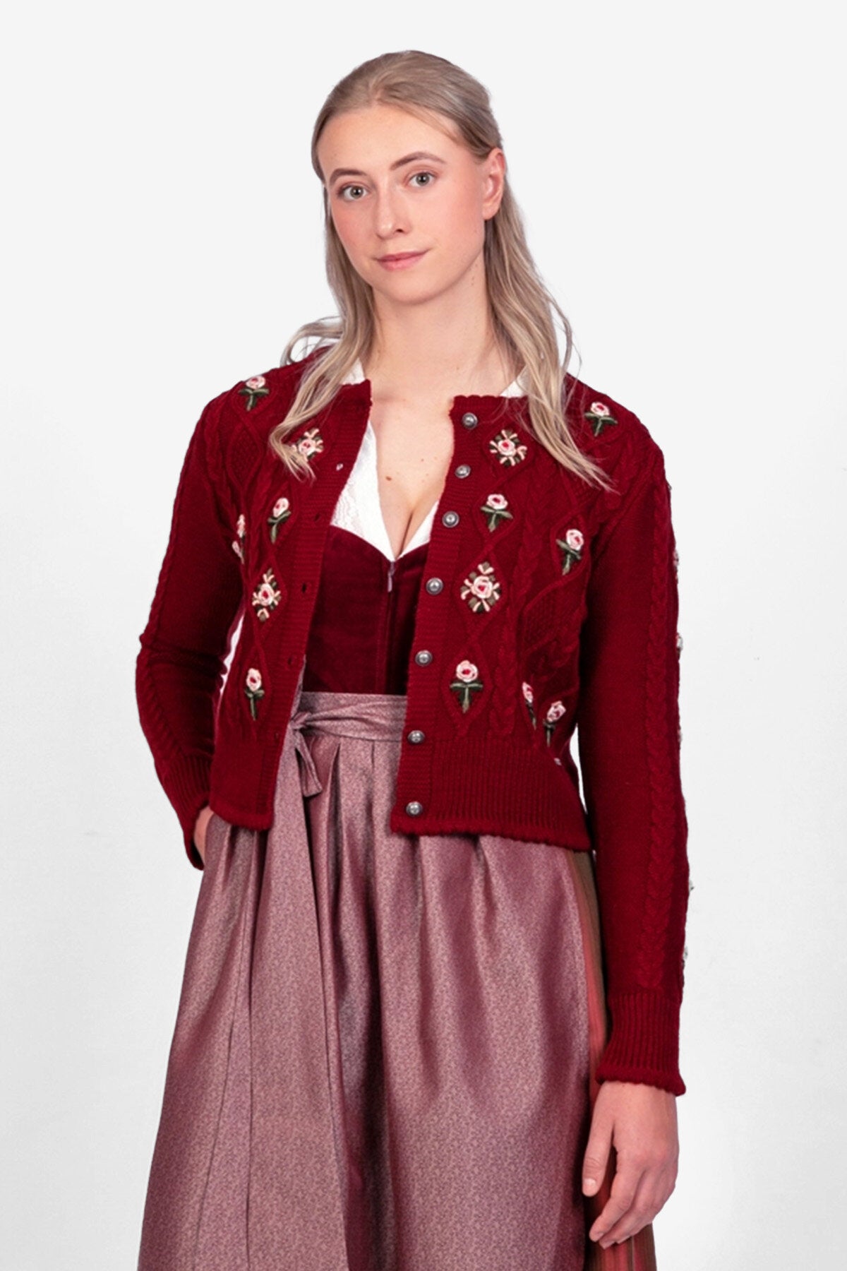 Lucia Cardigan Bordeaux by Edelnice Trachtenmode | Women | WP Store