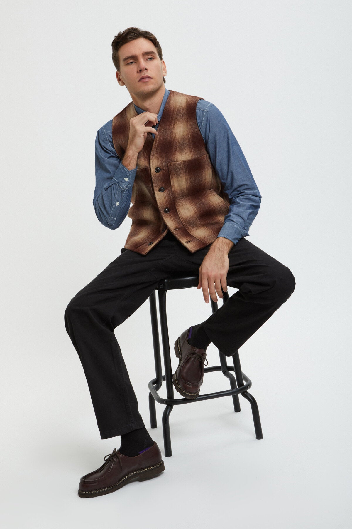 MACKINAW WOOL VEST Brown / tan ombre by Filson Man | Men | WP Store