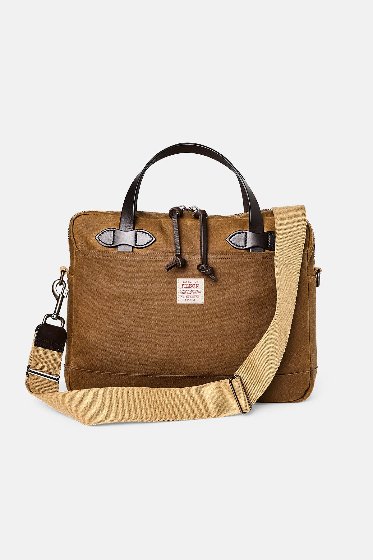 TIN CLOTH COMPACT BRIEFCASE Dark tan by Filson Man | Men | WP Store