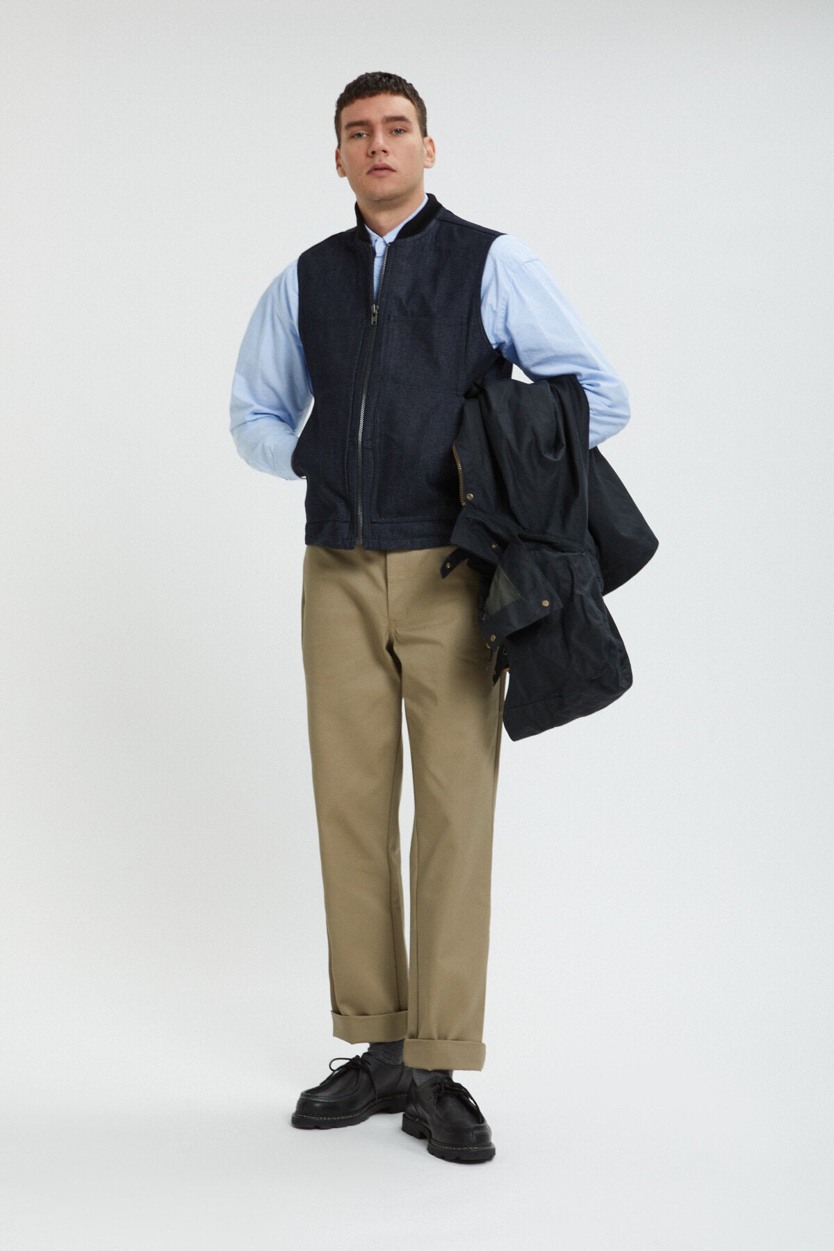 DENIM INSULATED WORK VEST Raw indigo by Filson Man | Men | WP Store