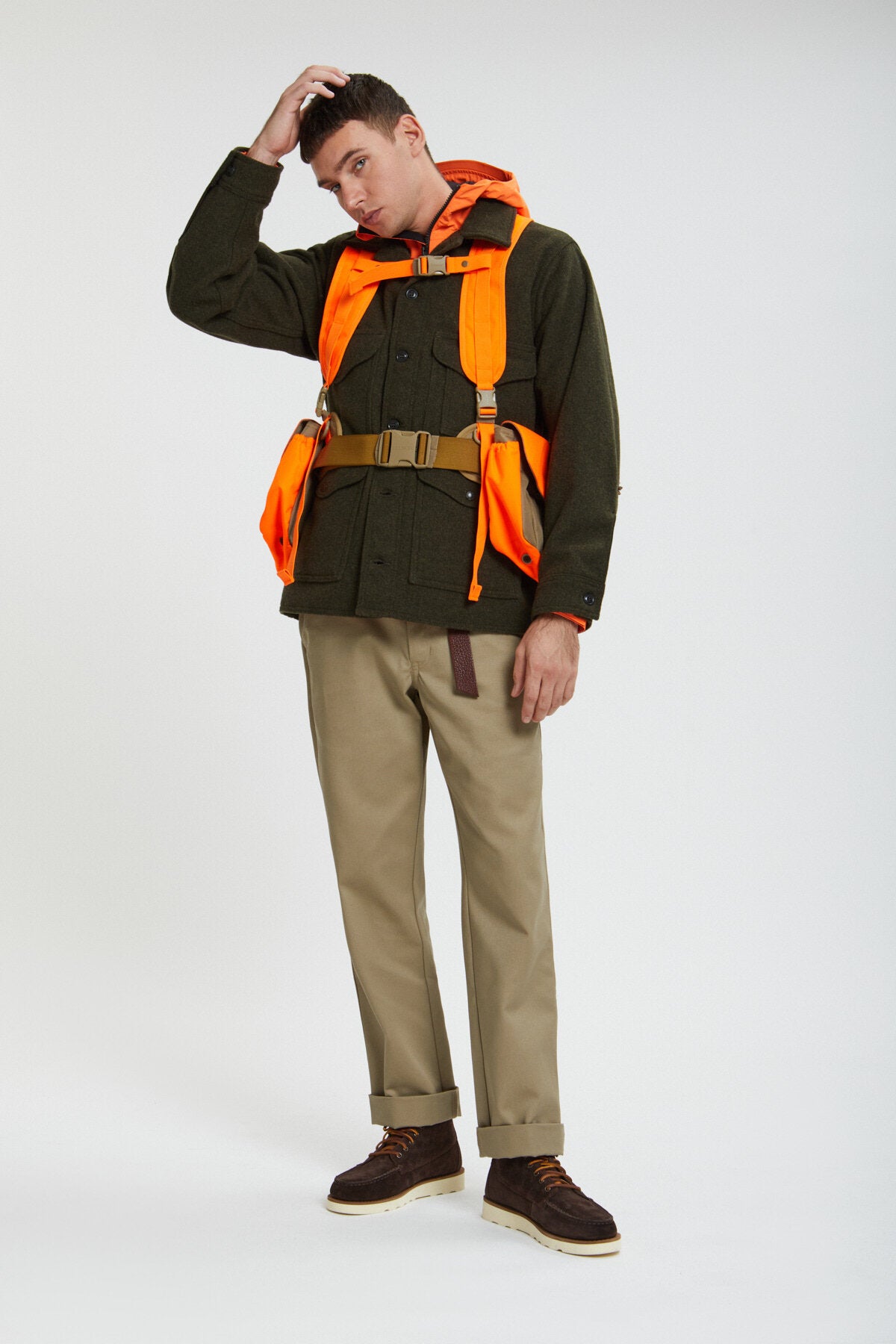UPLAND GUIDE STRAP VEST Dark tan/blaze orang by Filson Man | Men | WP Store