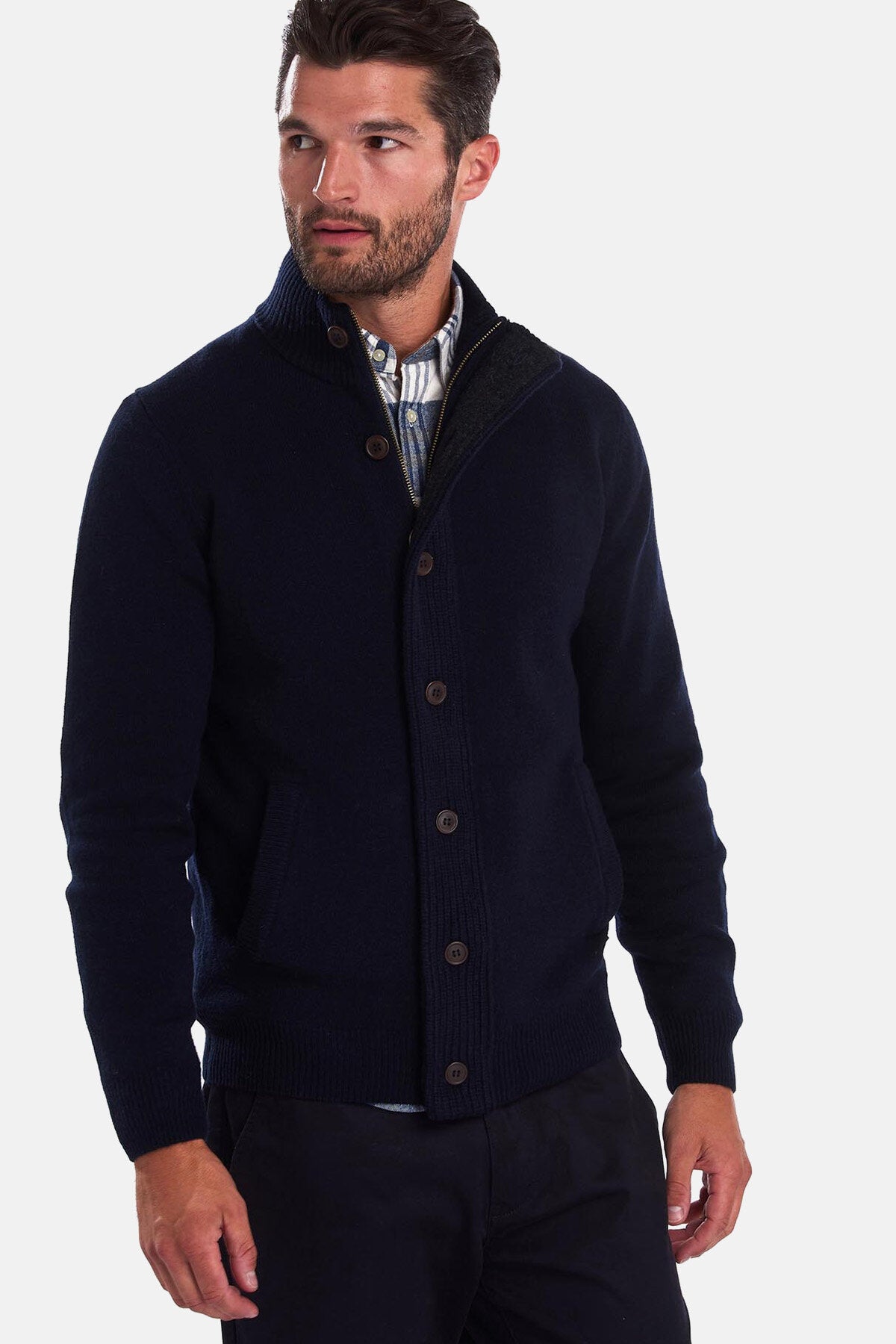 Patch Zip Through Navy by Barbour | Men | WP Store